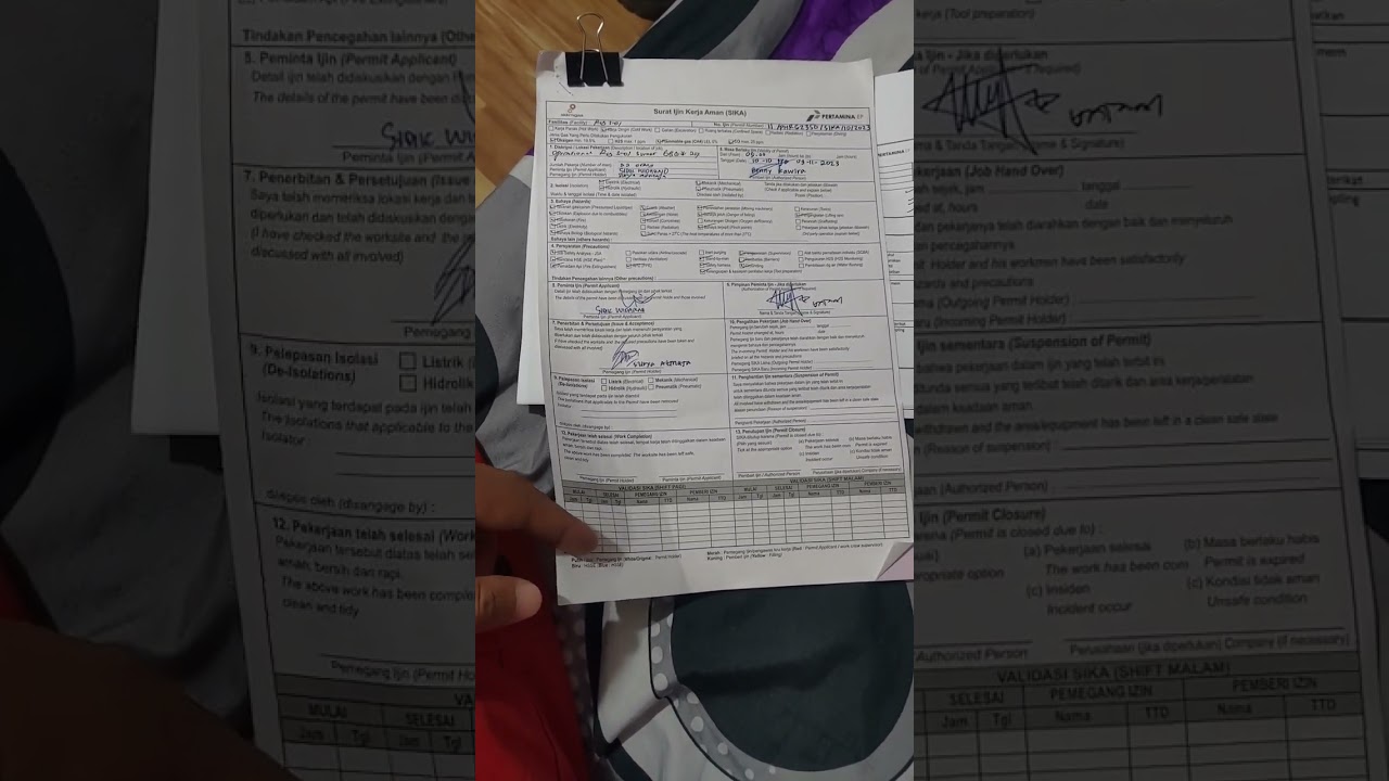 #rigservice #pertamina SIKA (permit to work)