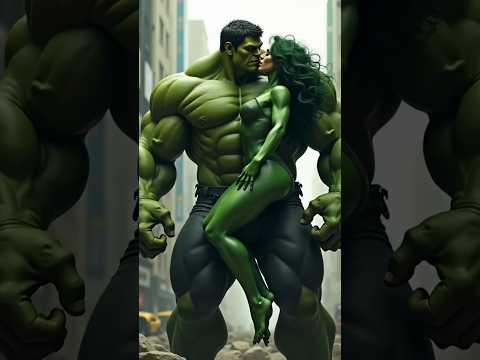 Green Hulk vs Red Hulk With girl friend ❤️ 😱💥 #hulk #ai #avengers #avngers #love #dc #marvel
