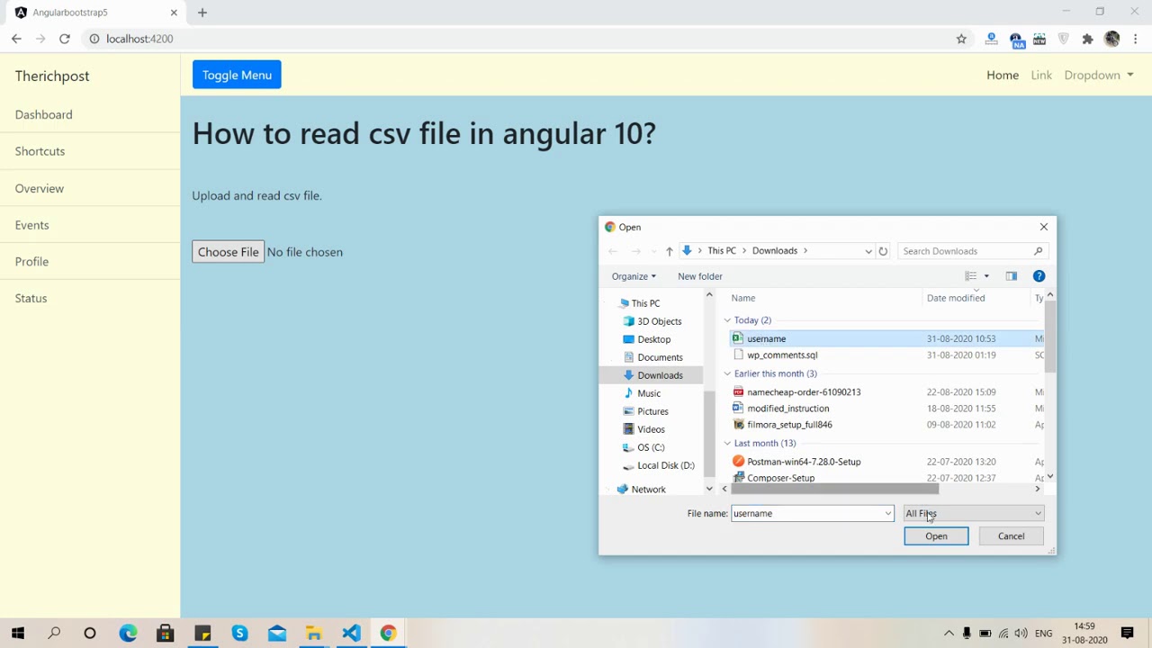 Angular 10 Read CSV File