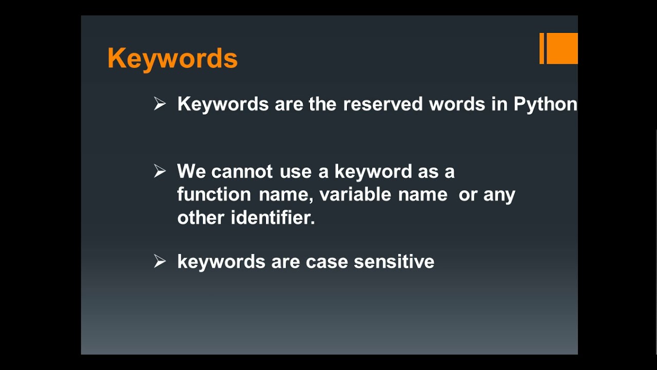 Python Basics 2: Keywords and Identifiers in python | The Py Geeks