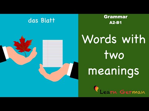 Wörter mit Doppelbedeutung | Words with double meanings | Homonyms | Learn German Grammar | A2-B1