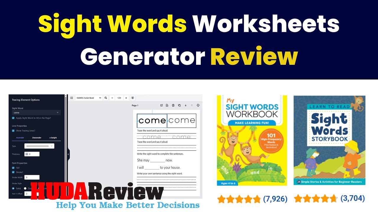 Sight Words Worksheets Generator review | Demo | Bundle | Huge Bonus | Discount Coupon
