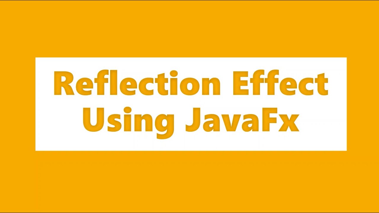How to add Reflection Effect in Java (using JavaFx)