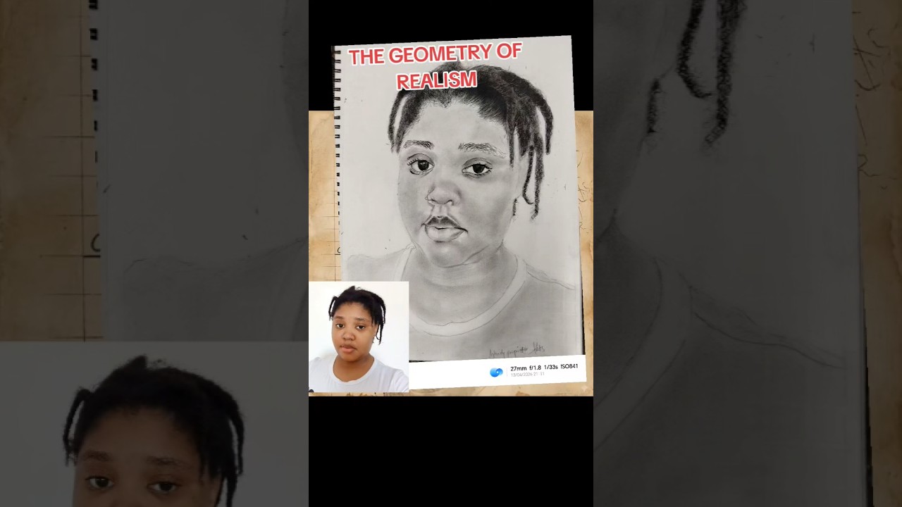 THE GEOMETRY OF REALISIM #art #charcoaldrawing #drawing #hyperrealism