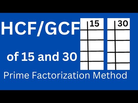 GCF/HCF of 15 and 30 l Prime Factorization Method