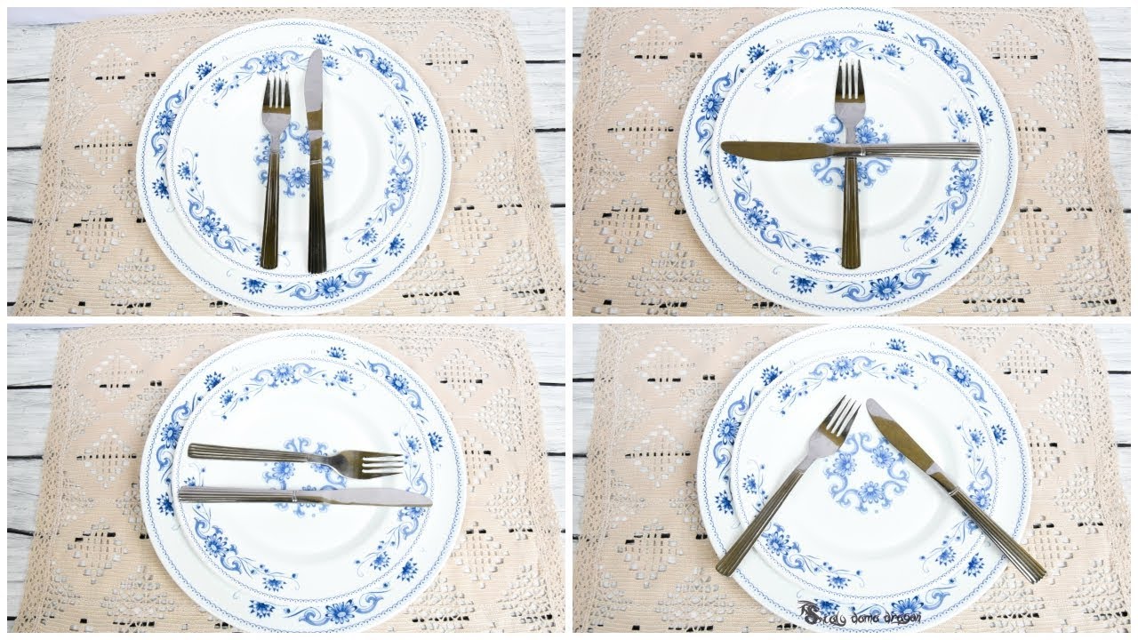 6 posiciones o Lenguaje de los cubiertos, protocolo en la mesa