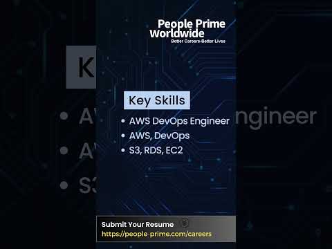 IT Job Openings: AWS DevOps Engineer! | People Prime Jobs