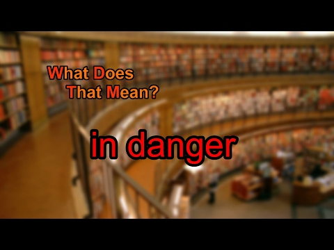 What does in danger mean?