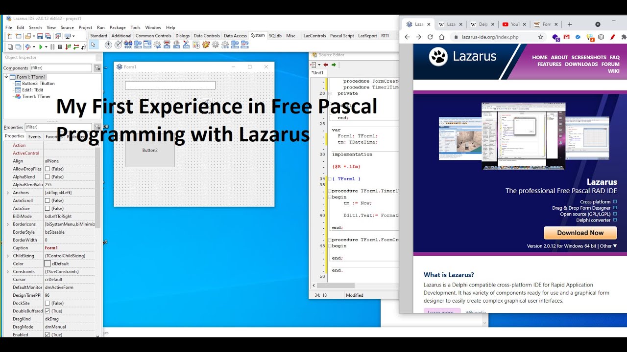 Lazarus Free Pascal - My First Experience in Free Pascal Programming