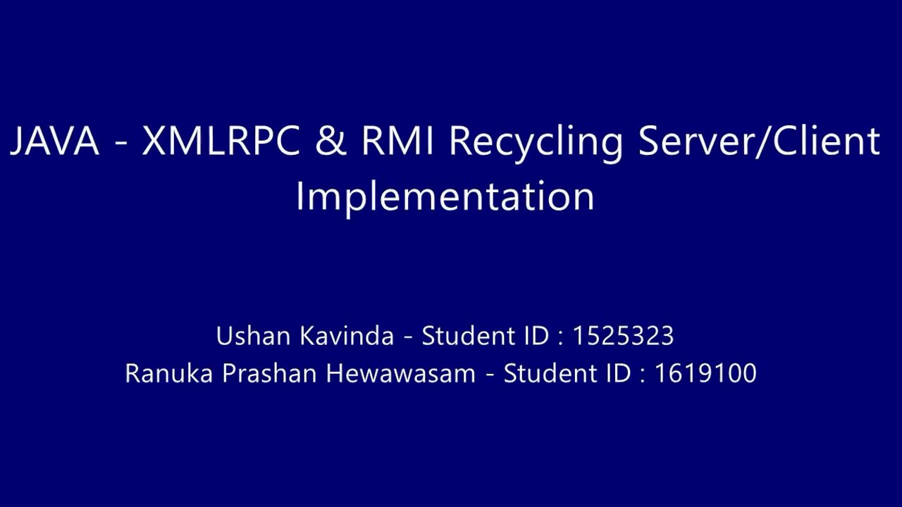 Java eclipse XML-RPC & RMI Recycling Machine application demonstration