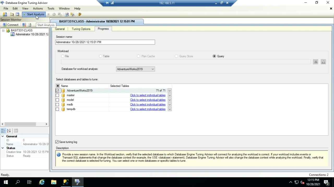 Using the Database Engine Tuning Advisor
