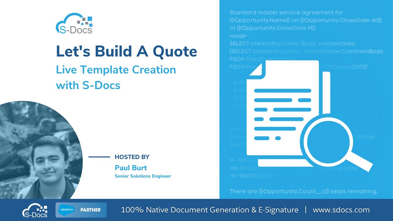 [Webinar] Let's Build a Quote | Live Template Creation with S-Docs