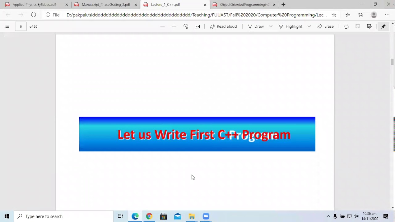 Lec5  Computer Programming BS1