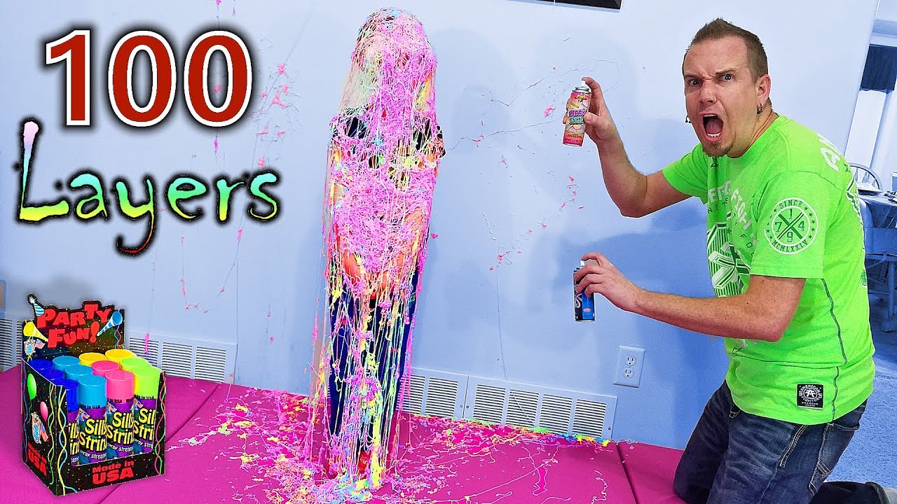 100 Layers of Silly String!!! (Challenge Gone Wrong)