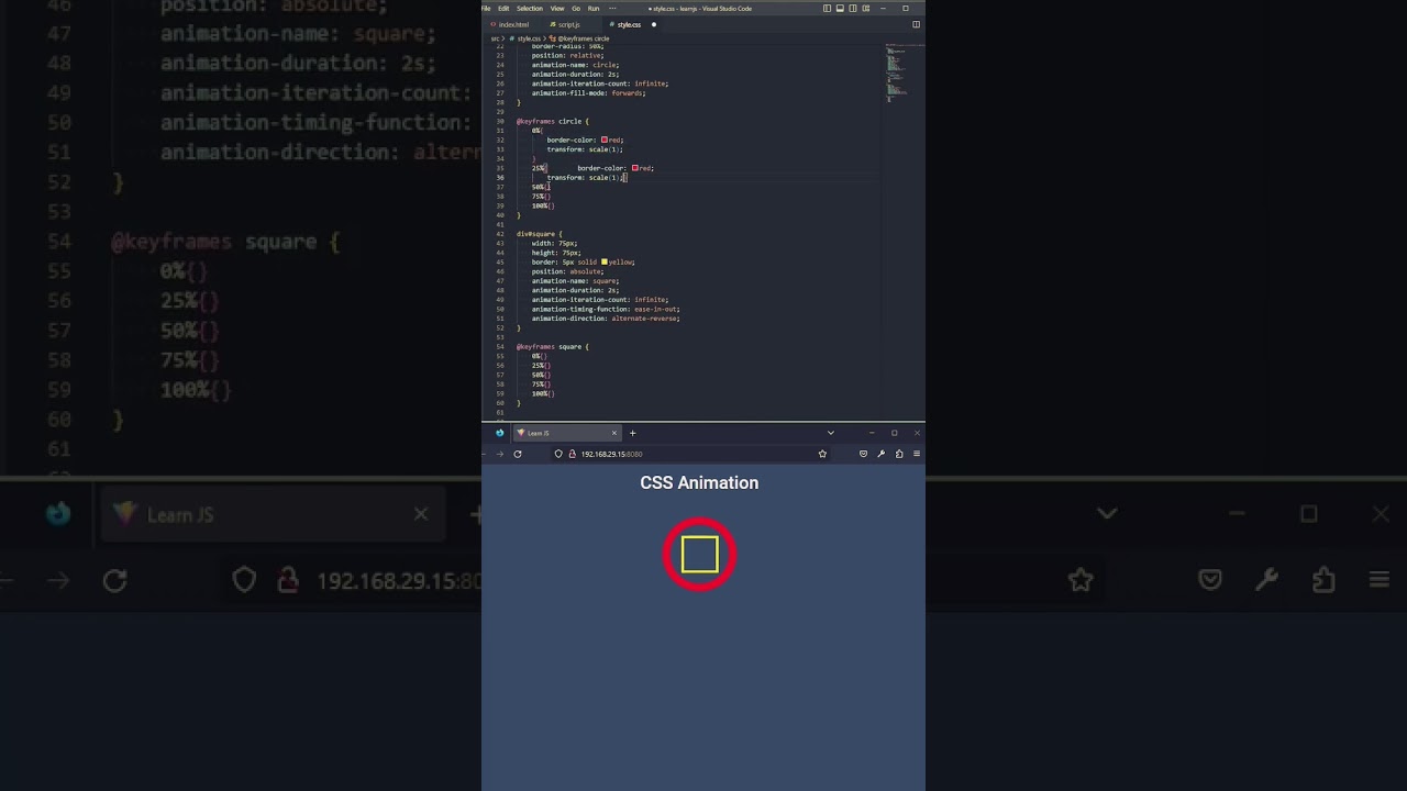 CSS Animation #webpack #css #animation #cssanimationtutorial #html #js #javascipt #code #reel #viral