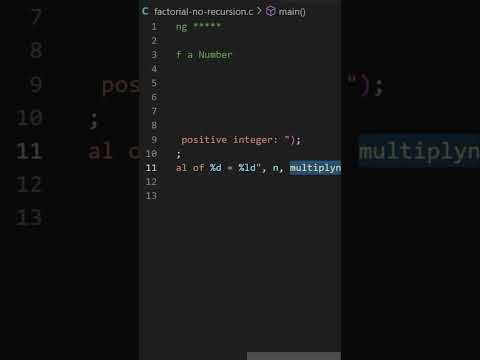 C Programming | Factorial of a Number Using Recursion