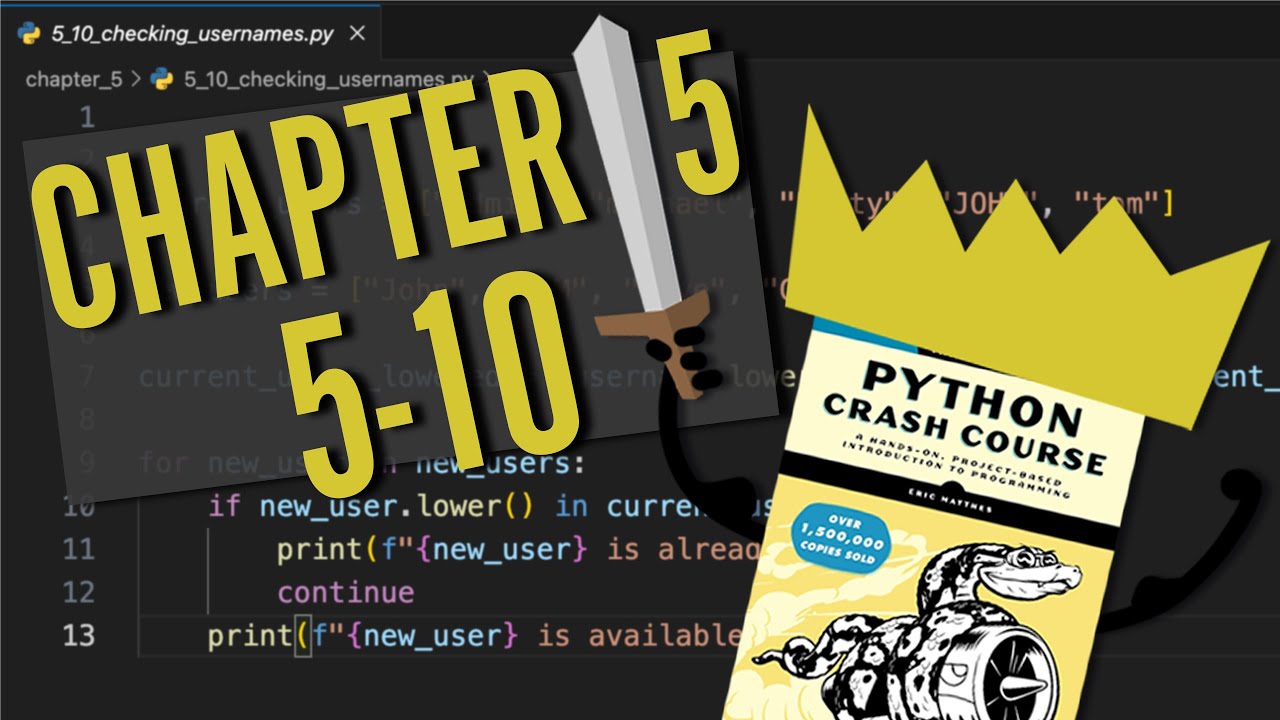 Python Crash Course: Chapter 5 | Try It Yourself 5-10 | Beginner Python Problem Walkthrough!