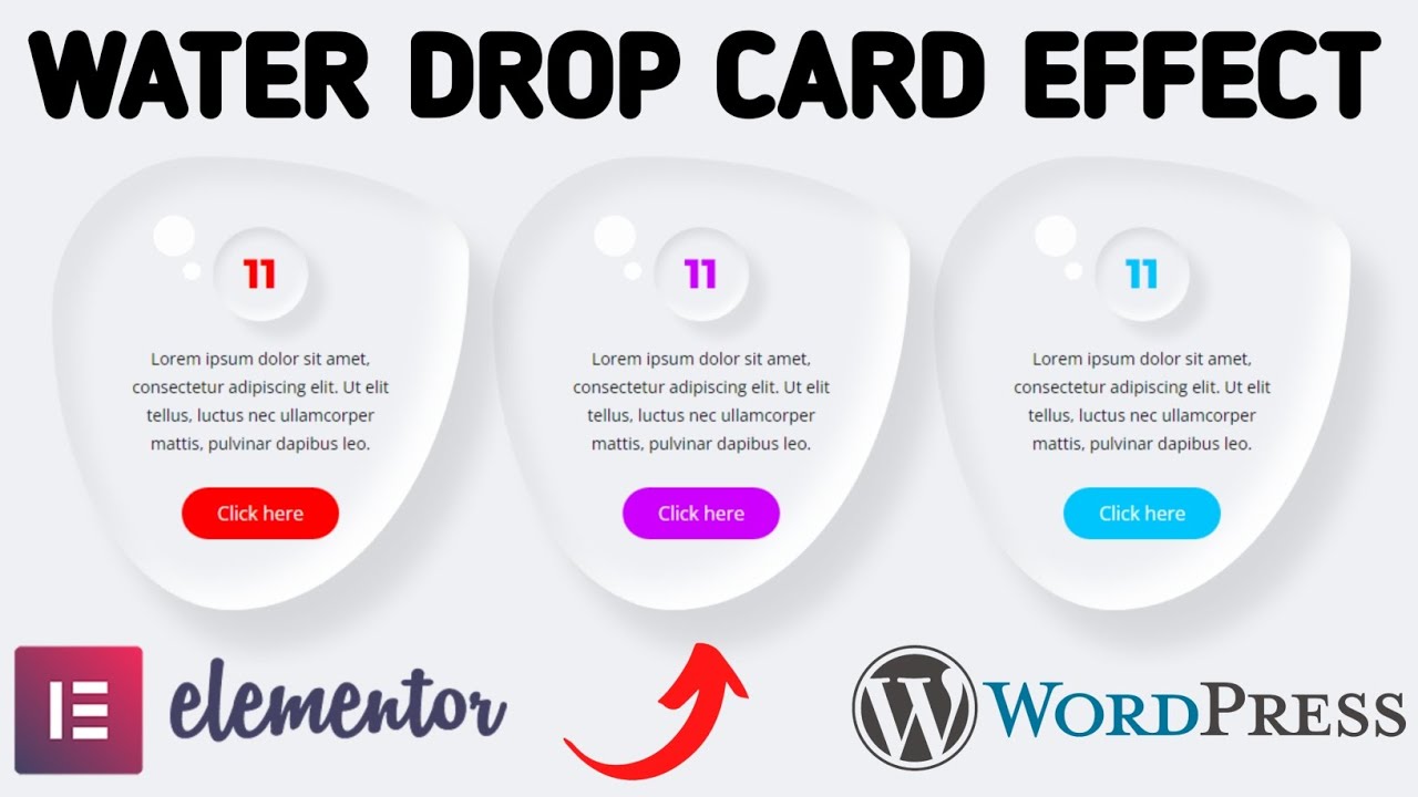 Elementor Water Drop Card Hover Effect | WordPress Elementor Tutorial | install wordpress