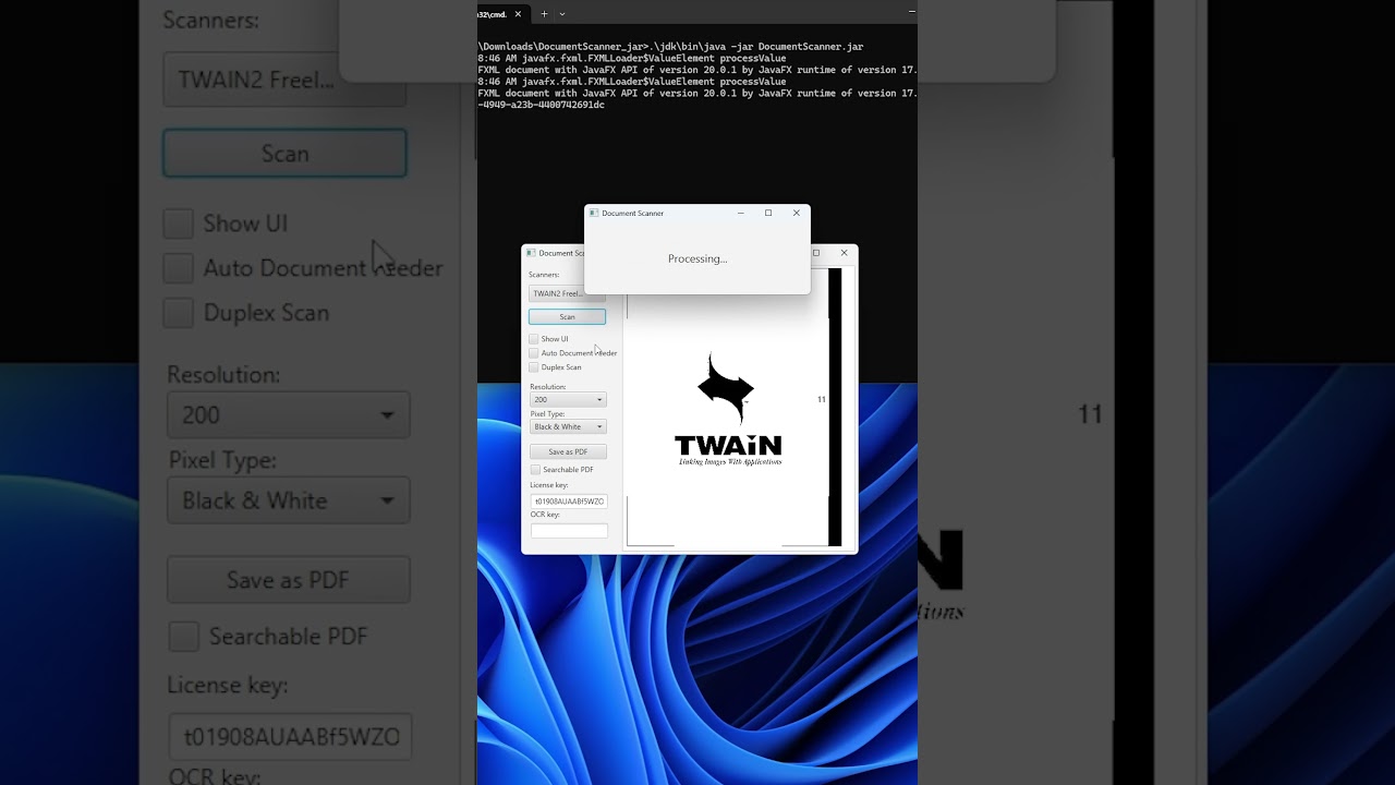 TWAIN Scanning in Java with Dynamsoft
