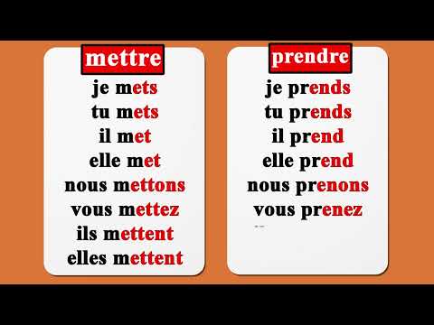 conjugaison les verbes du 3ème groupe présent mettre et prendre