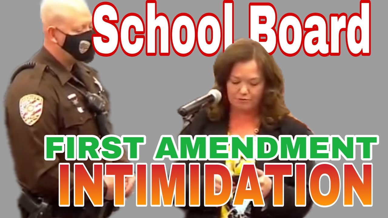 School board TRIES to intimidate mom with COPS! Free speech violation! STORMS OUT!