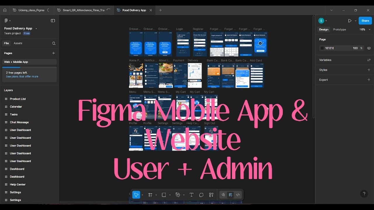 Figma Template || Mobile App & Website || User + Admin Dashboard