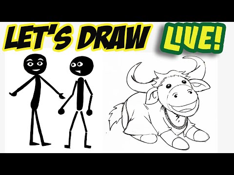 LIVE Drawing Lessons! Stick Boy & Pancake the Water Buffalo from Animal Jam