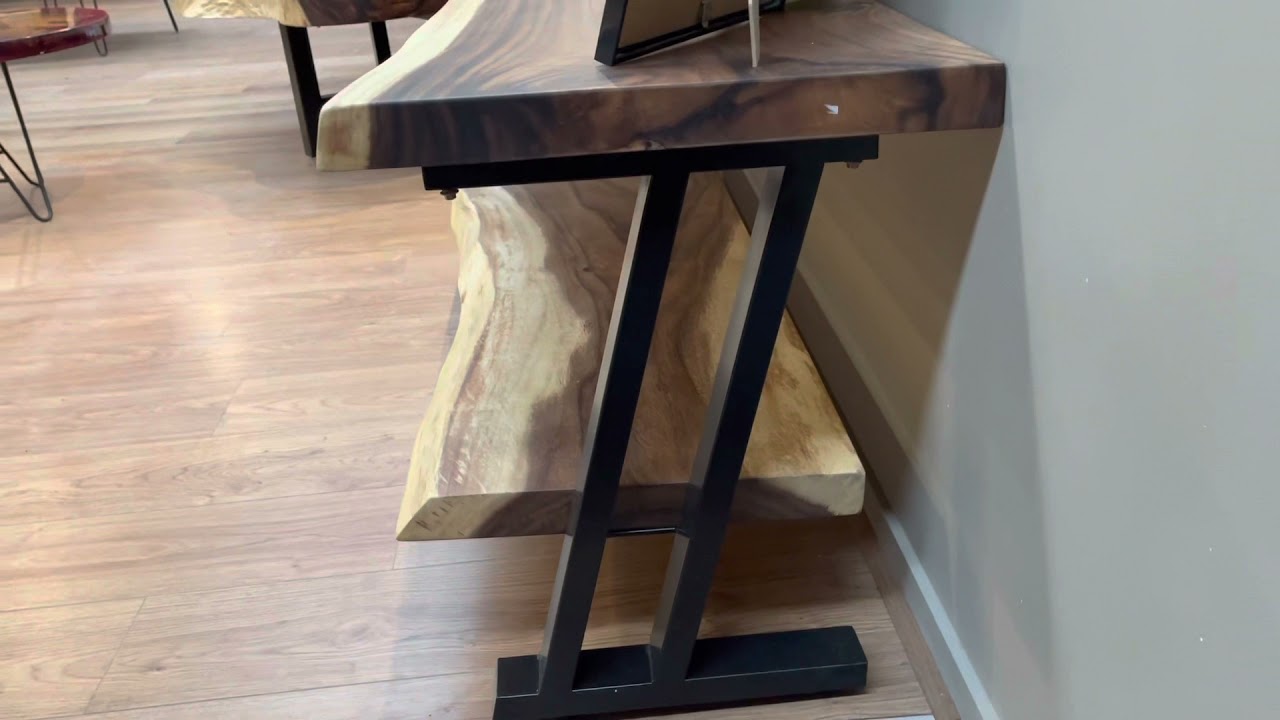 NTSZTV55 - Z Shaped TV Unit Leg - Natural Timber Stone