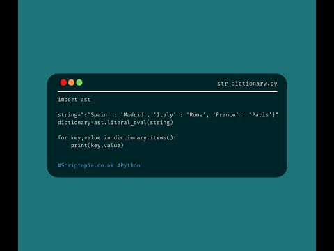 Python Dictionaries - Convert string to dictionary