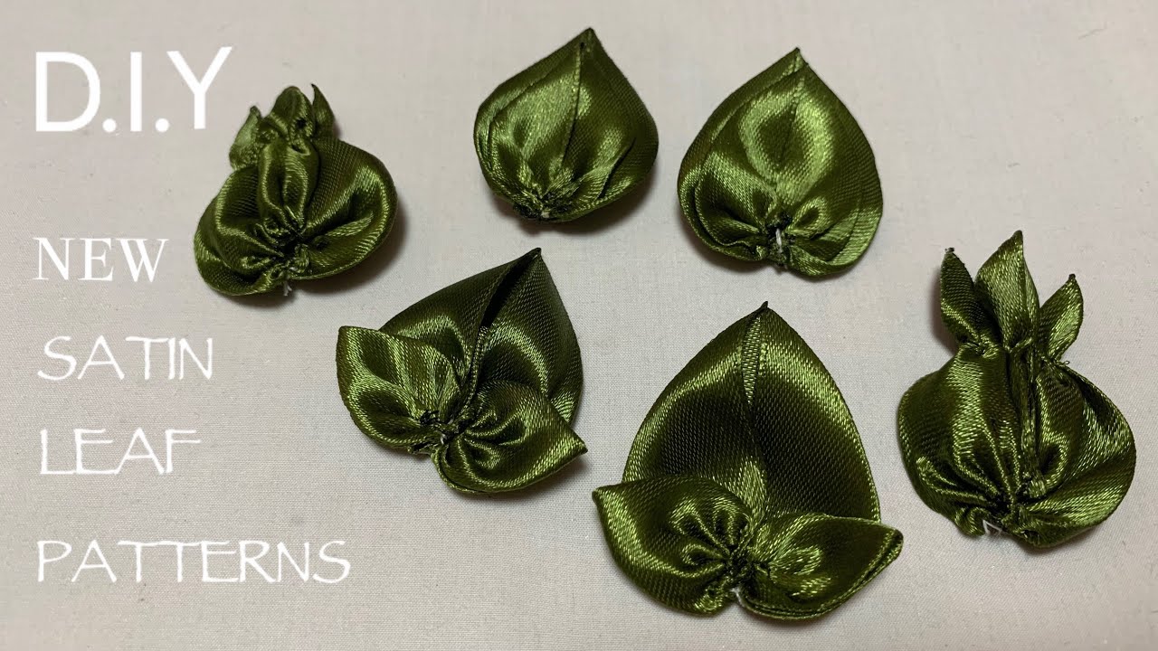 D.I.Y. Satin Ribbon Leaves - Tutorial | Làm lá bằng Ruy Băng
