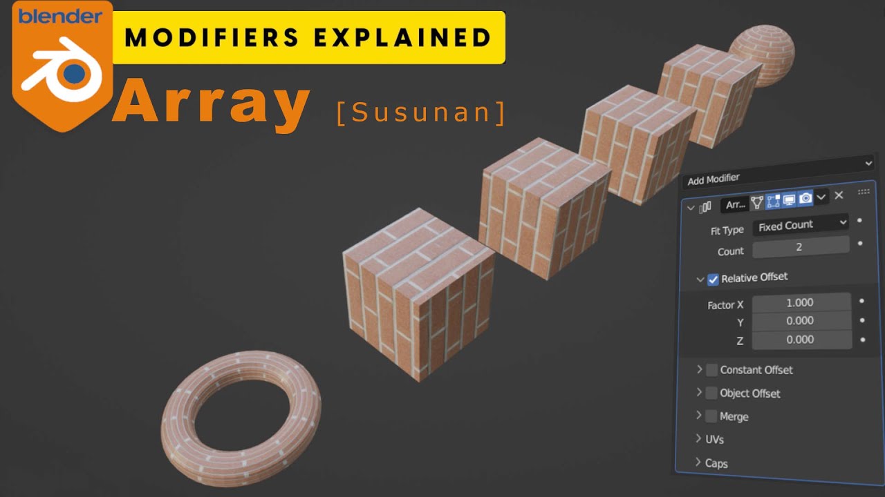 Video Tutorial | Add Modifier Array | Blender Indonesia