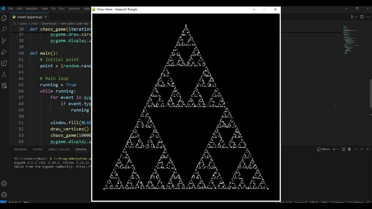 Create a Stunning Sierpinski Triangle with Python & Pygame | Fractal Art Made Easy