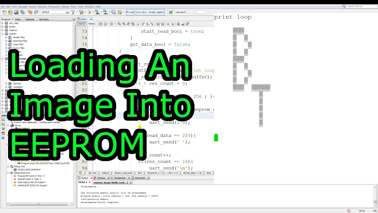 Loading An Image Into a EEPROM🔴 PIC Microcontroller Programming Tutorial #16 MPLAB in C