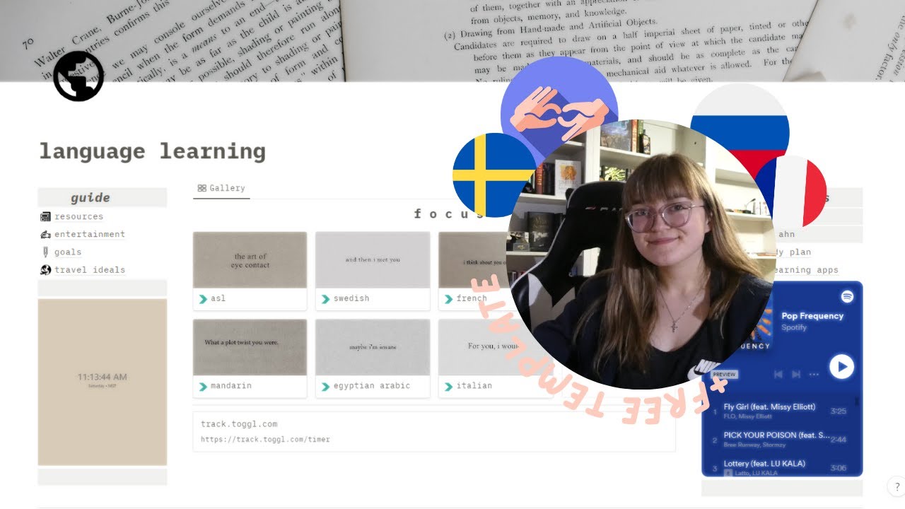 How I use Notion to track my language learning as someone who sucks at using Notion (+free template)