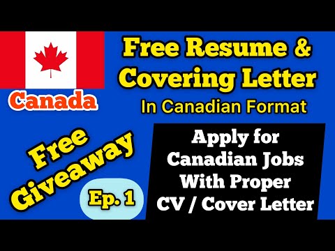 Free Giveaway | Canadian Format Resume and Cover Letter | Find Jobs in Canada with proper Format