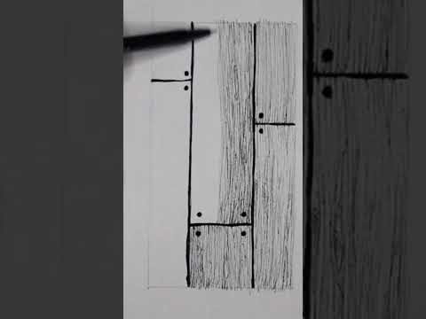 Drawing rustic wood panels in Ink Pen.