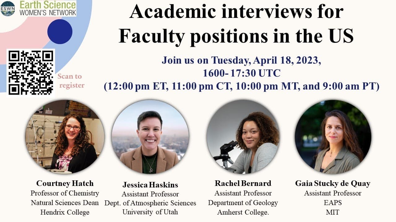 Interviewing for USA Earth Sciences Faculty Positions - April 18th 2023