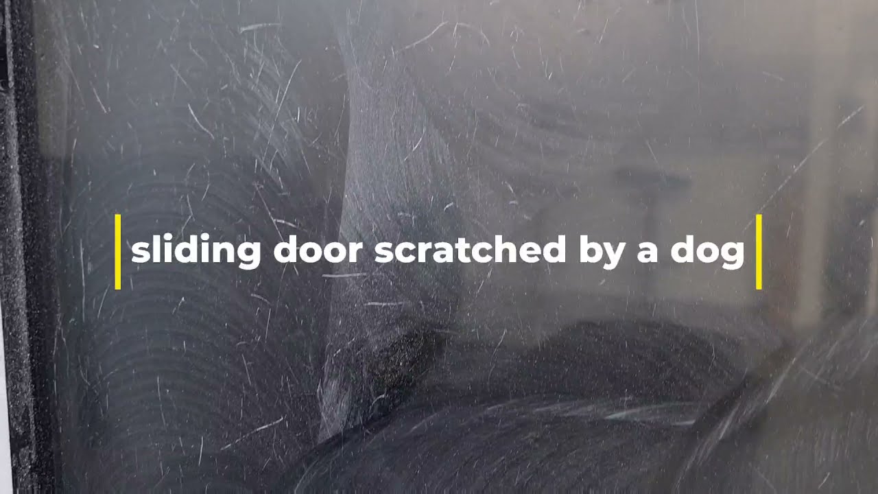 Scratches in glass removed. Dog Scratches.
