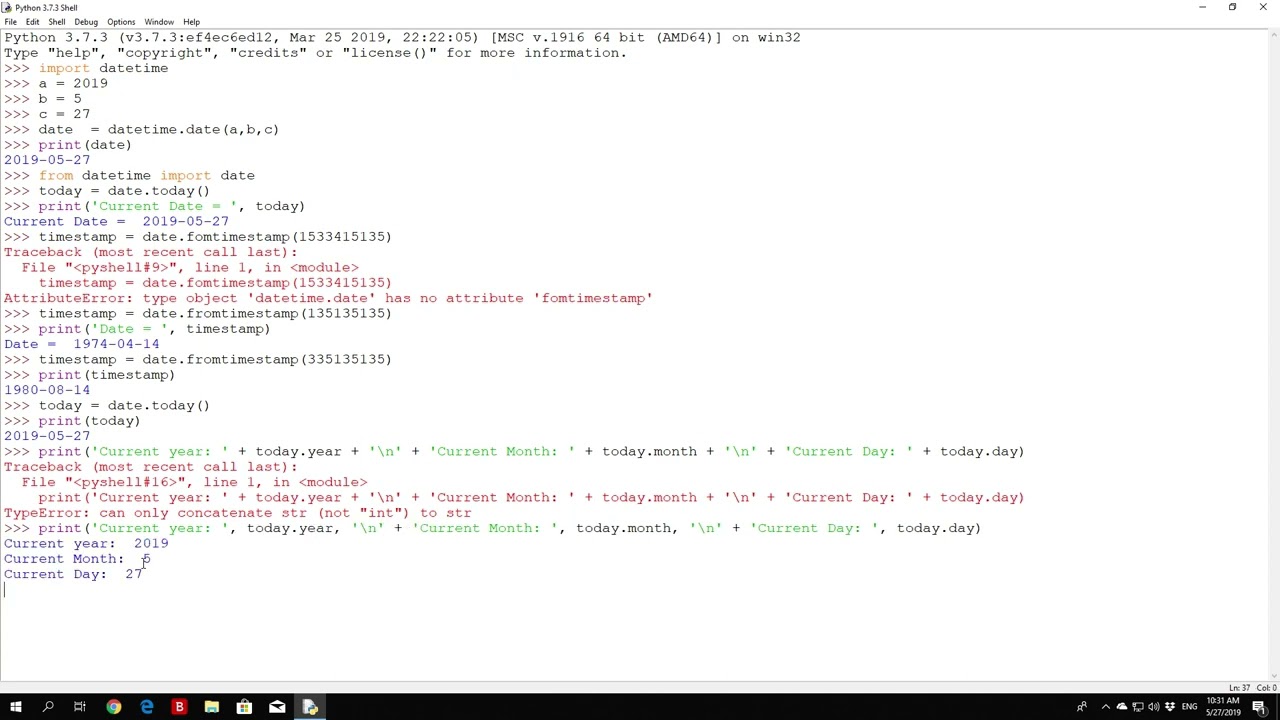 Date & Time in Python (Printing and Calculating Date and Time)