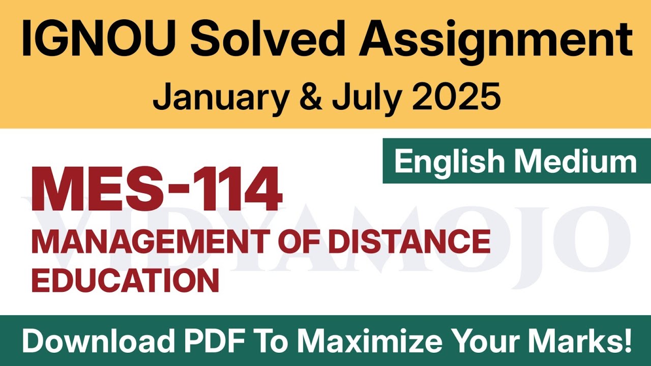 IGNOU MES 114 Solved Assignment 2025 English Medium PDF Download | MA Education (MAEDU) 2nd Year