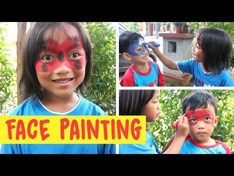 Lucu anak-anak corat-coret melukis wajah (Face Painting bagian 1)