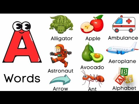Letter a words | Words start with a | a to z letter words #alphabet