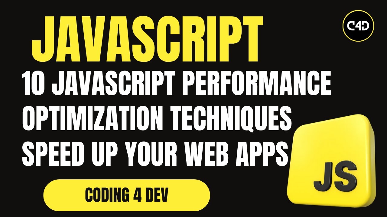 10 JavaScript Performance Optimization Techniques 🚀 | Speed Up Your Web Apps