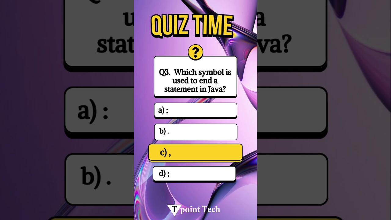 Java MCQs | Java Practice Questions & Answer | Tpoint Tech | #java #mcqs