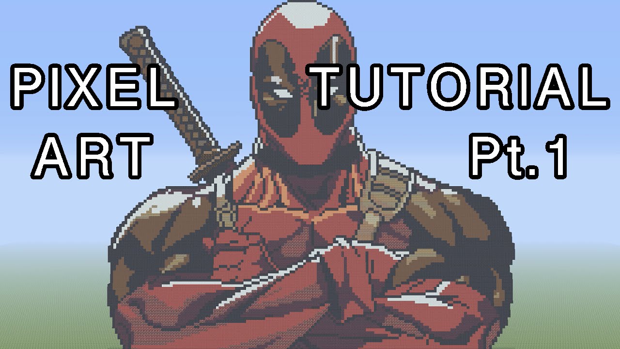 Minecraft Pixel Art Tutorial - Deadpool Part 1