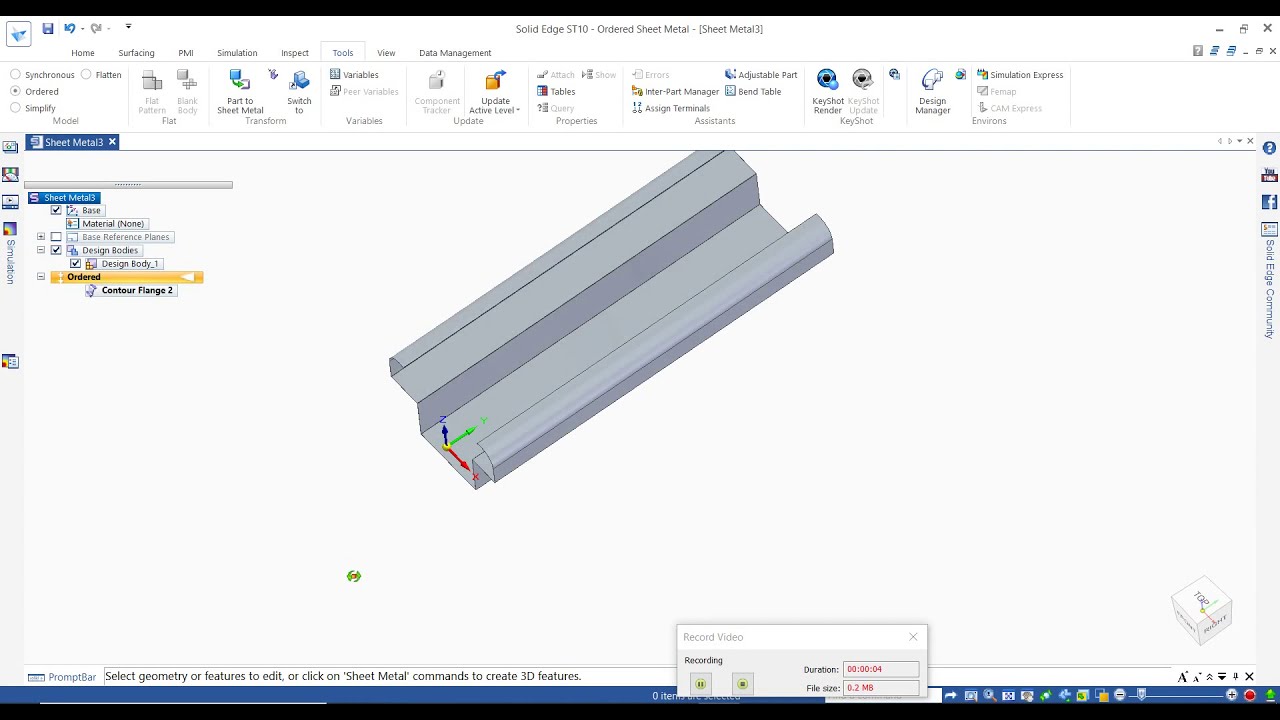#62 how to flatten a sheet metal part in solid edge | solid edge sheet metal flatten
