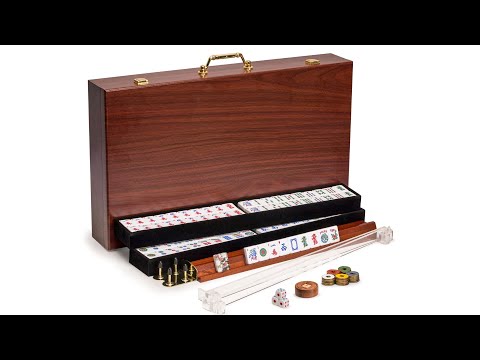 American Mahjong Set - Little Birdie - with Wooden Case, Four Wooden Racks, Acrylic Pushers