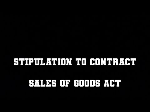 Stipulation in contract of sales act