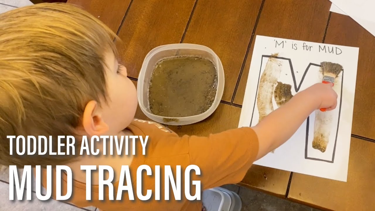 Learning Letter 'M' -  Mud Tracing Activity for Toddlers - #alphabet