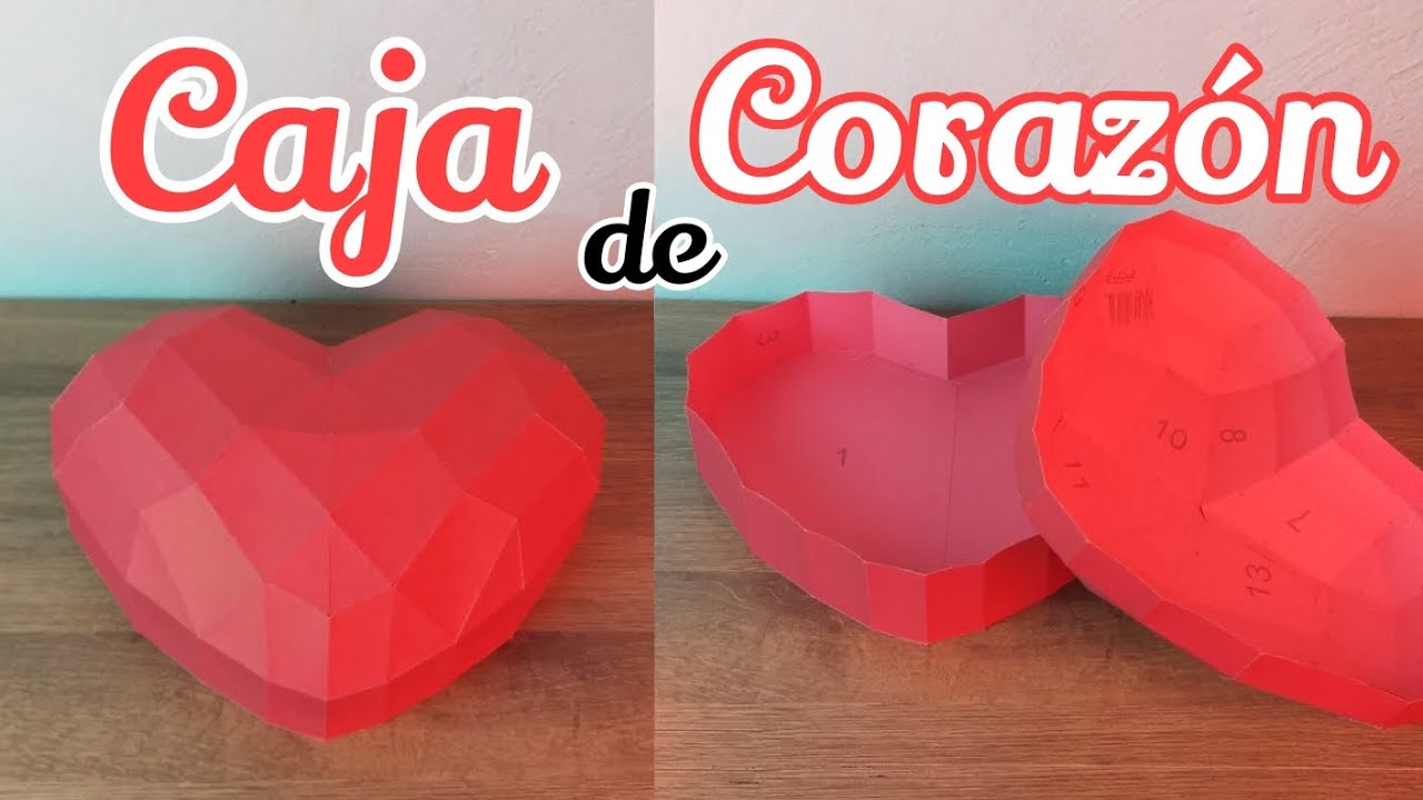 DIY Cómo hacer una CAJA de CORAZÓN de PAPEL fácil y rápido - Momuscraft